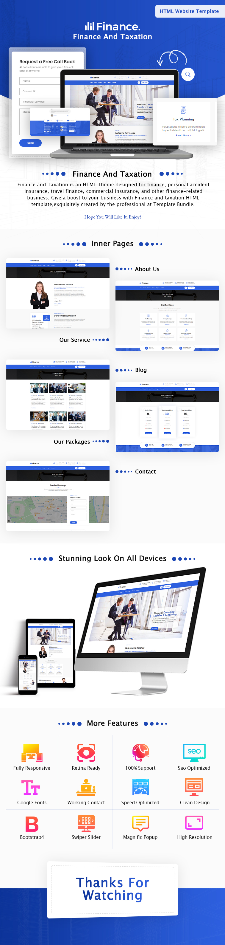 Finance and taxation HTML Website Template | Template Bundle